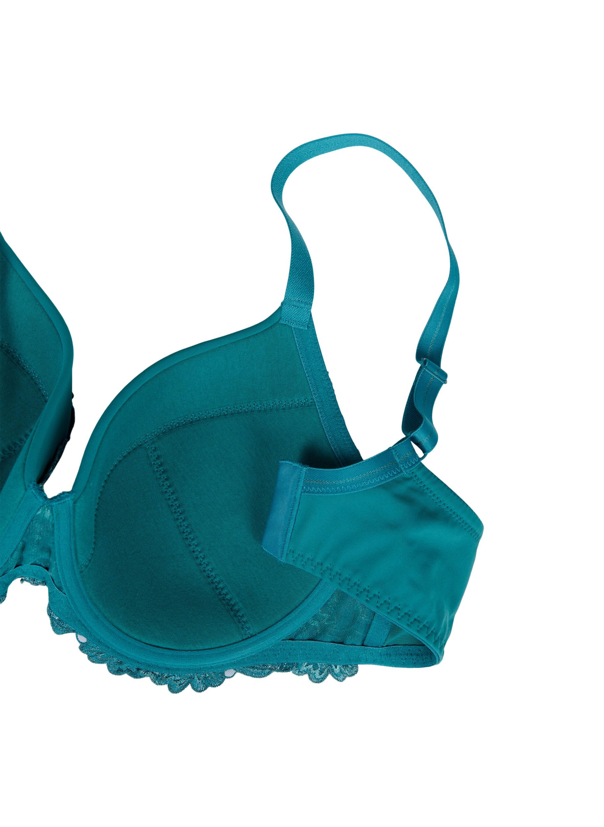 Blonde bh med bøjle og vattering - Grøn - Str. 85E-115H - Zizzi