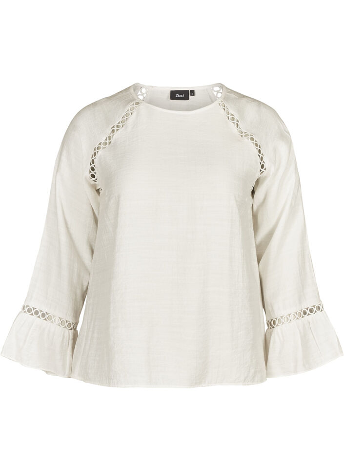 Bluse - Hvid - Str. 42-64 - Zizzi