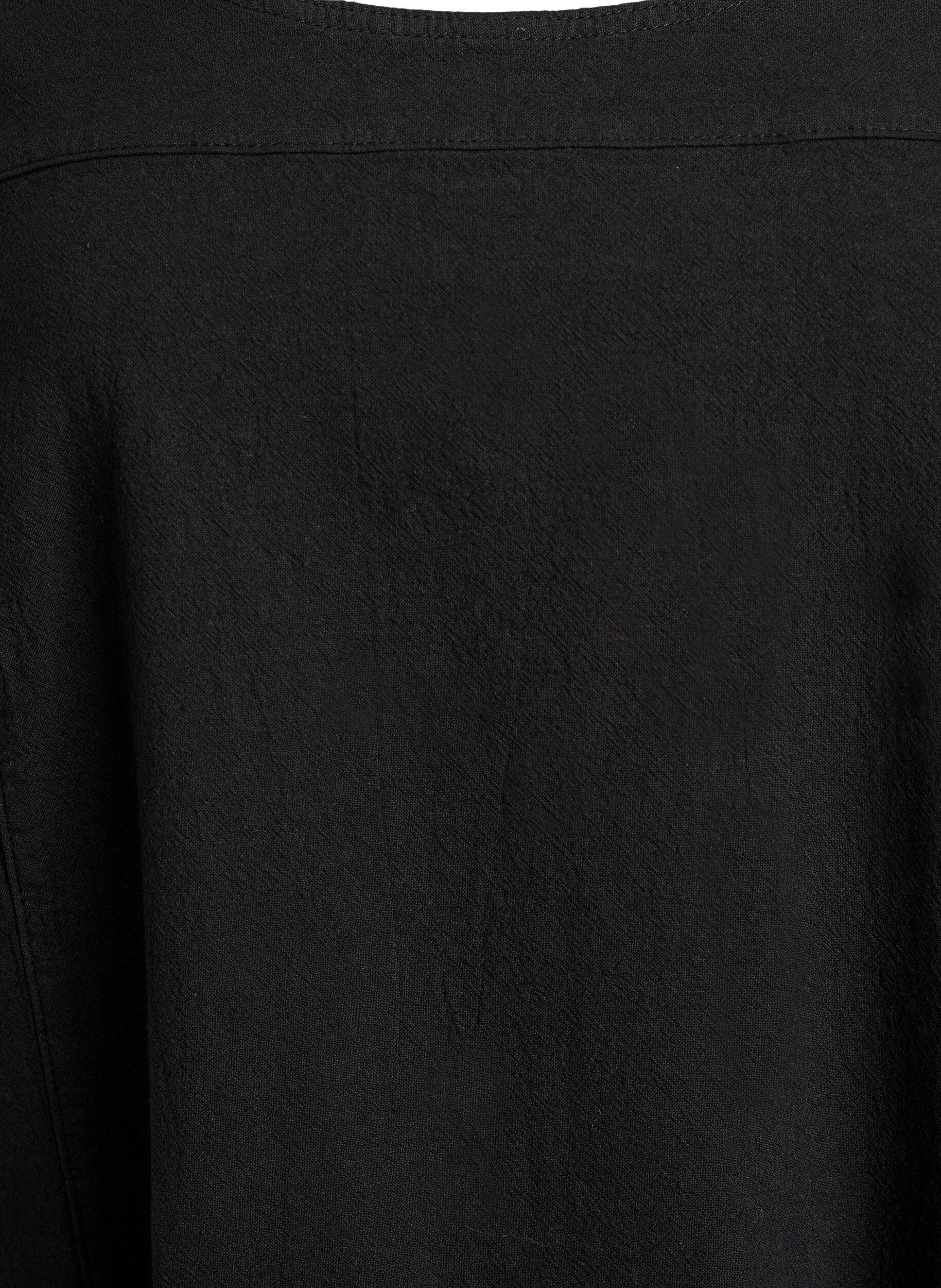 Kortærmet kjole i bomuld - Sort - Str. 40-64 - Zizzi