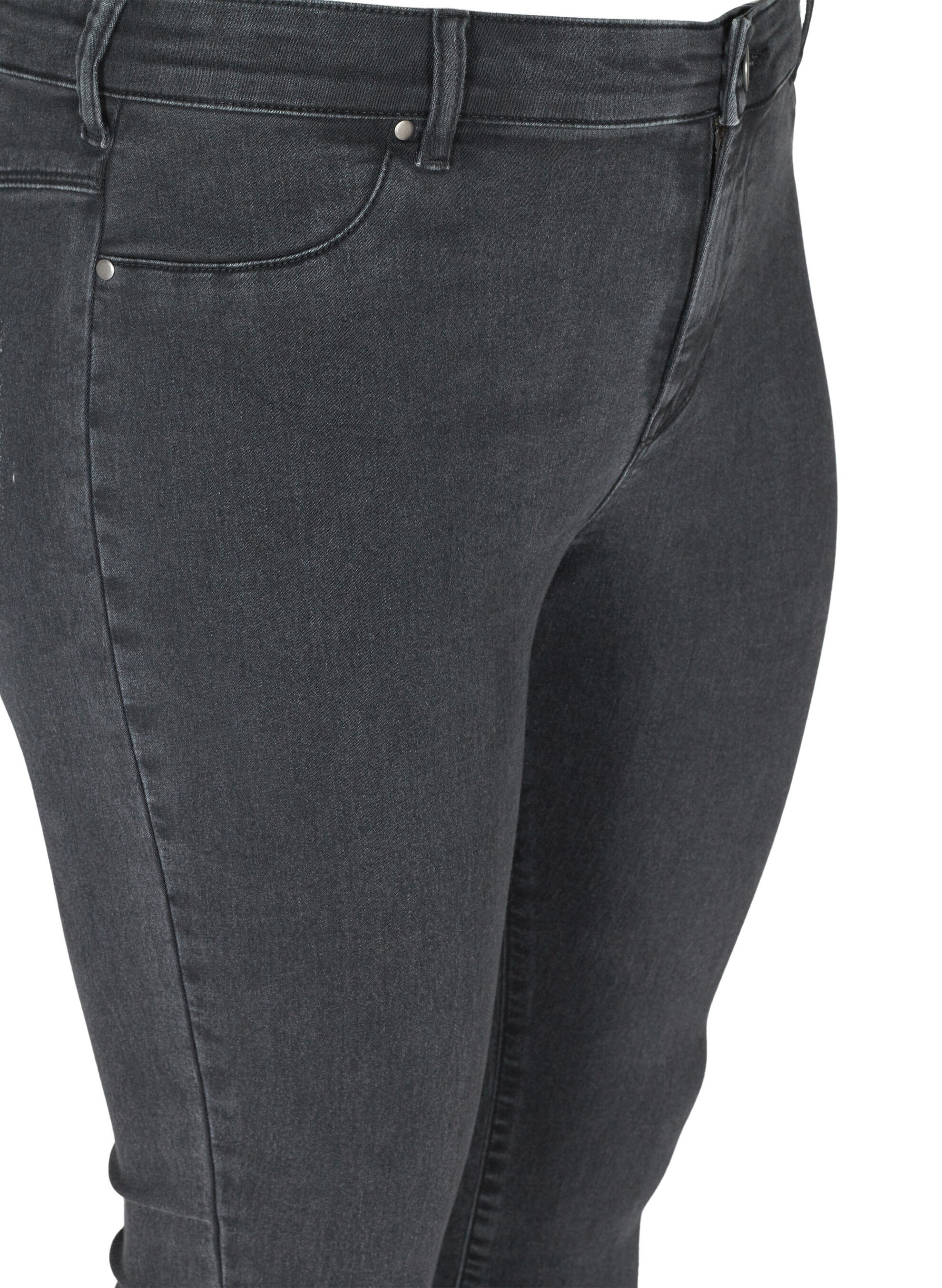 Jeggings i bomuldsblanding - Grå - Str. 42-64 - Zizzi