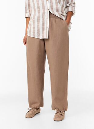 Smock Bukser Med H r Brun Str 40 64 Zizzi Smock Bukser Med H r Brun Str 40 64 Zizzi