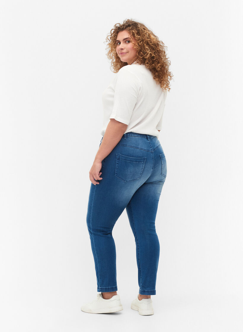 Slim fit Emily jeans med normal talje - Blå - Str. 42-64 - Zizzi