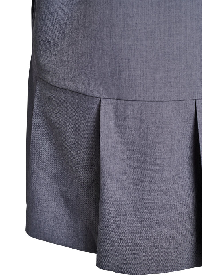 Kort A-formet kjole med lynlås og 3/4-ærmer - Grå - Str. S - Zizzi