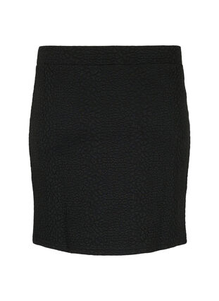 Kort nederdel med tekstur - Sort - Str. 40-64 - Zizzi